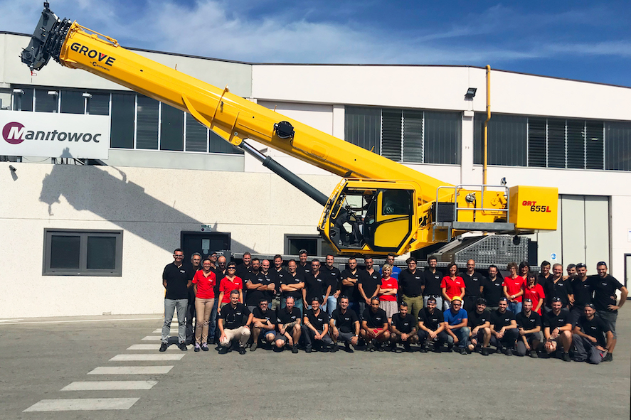 Les grues de chantier Grove GRT655L et GRT655 produites à Niella Tanaro